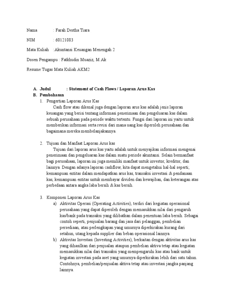 Resume Cp23-Statement of Cash Flows | PDF