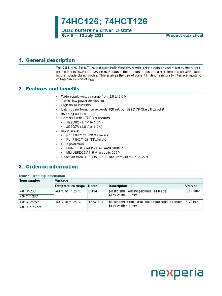 IC42,IC56 74HC_HCT126 Quad buffer line driver 3-state | PDF