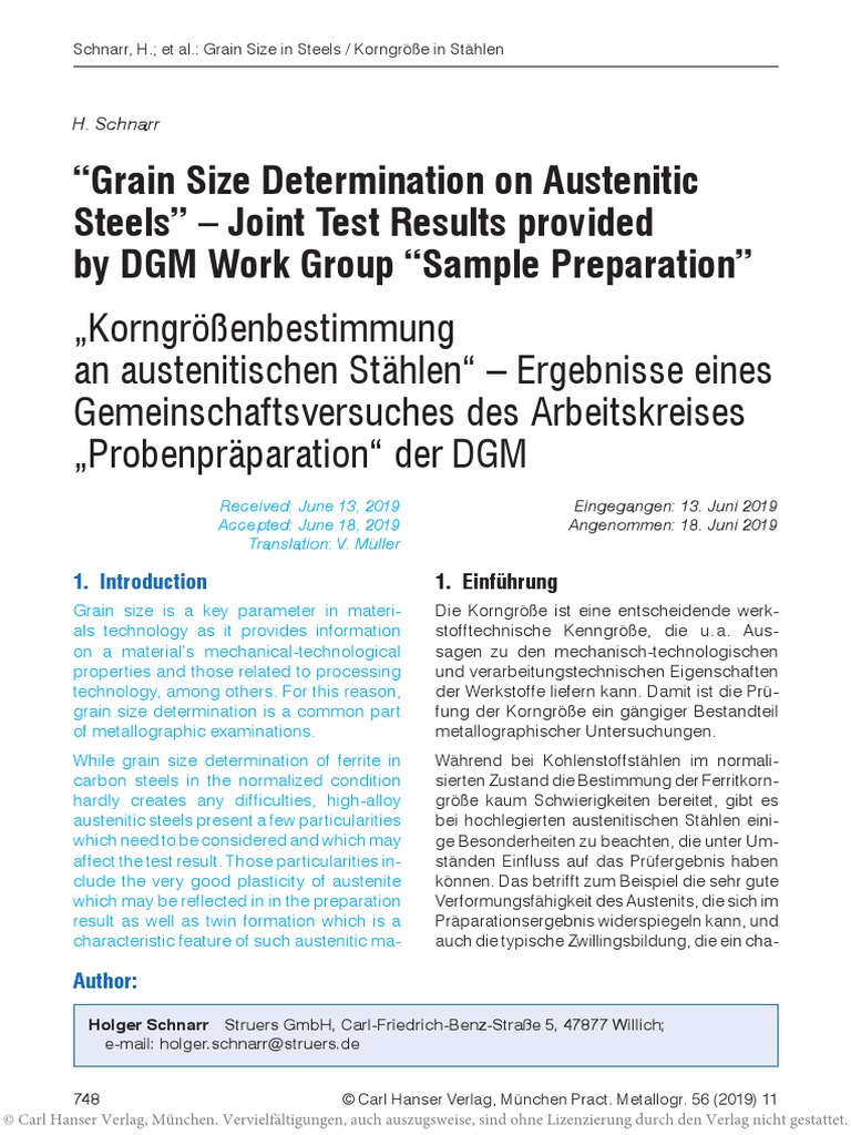 Grain Size Determination | PDF