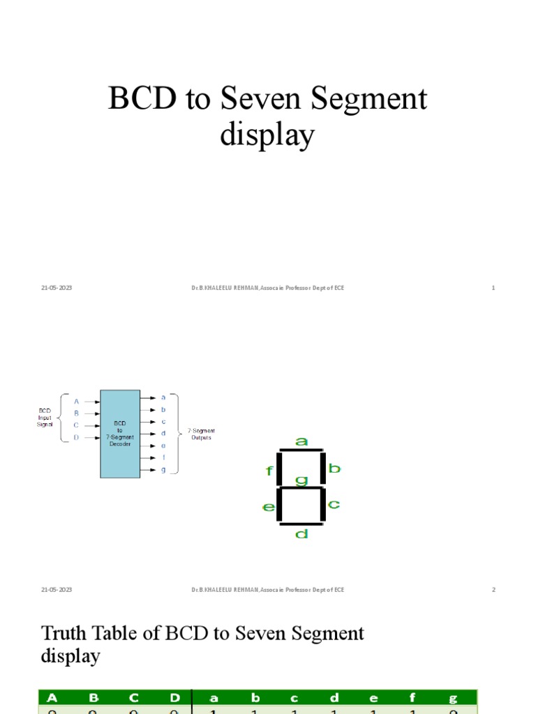 BCD To 7 Segment Display and Mux | PDF | Technology & Engineering