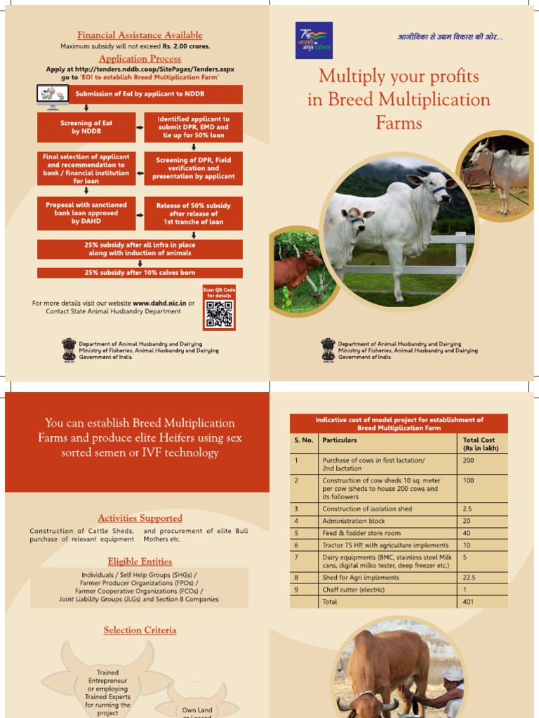 Breed Multiplication Farm Entrepreneurshipscheme English | PDF | Dairy ...