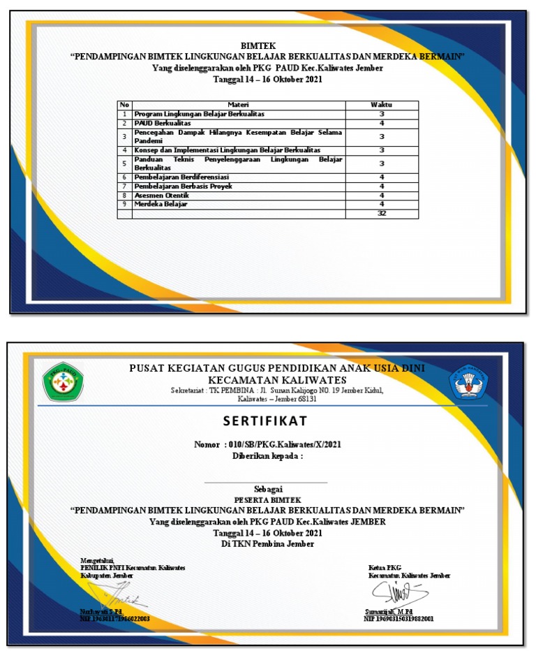 Sertifikat Merdeka Belajar Matei | PDF