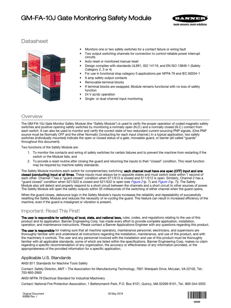 Sensor GM-FA-10J | PDF | Switch | Relay