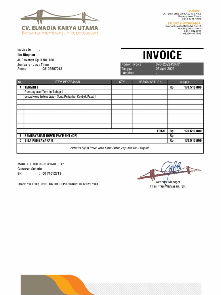 Invoice Termin I | PDF