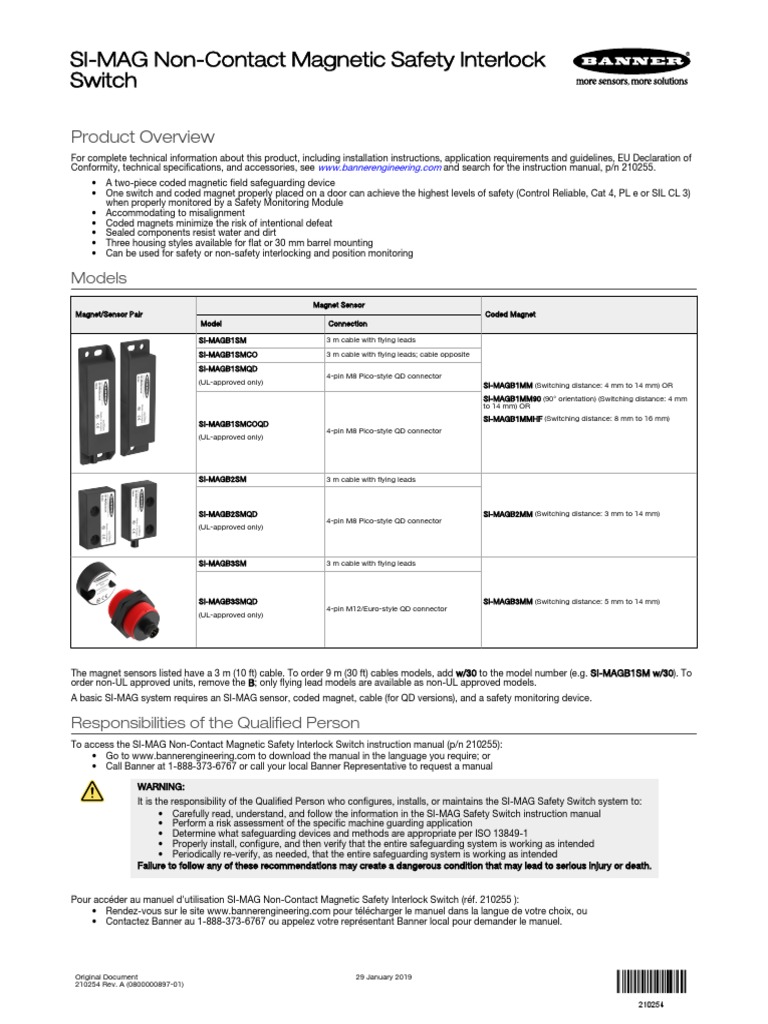 SI-MAG Non-Contact Magnetic Safety Interlock Switch: Product Overview ...