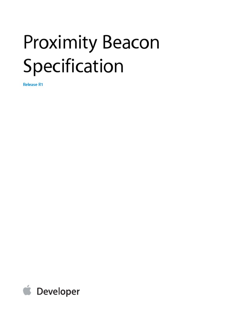 Proximity Beacon Specification R1 | PDF | Ios | Bluetooth