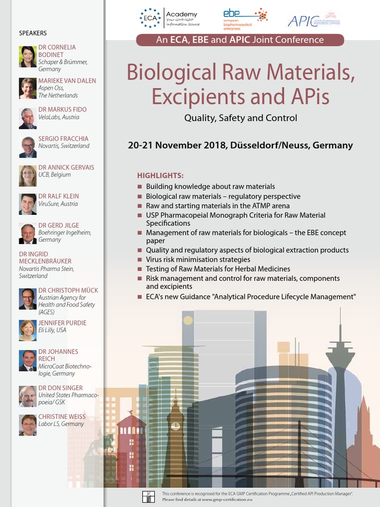 ECA Biological Raw Materials Excipients | PDF | Biopharmaceutical ...