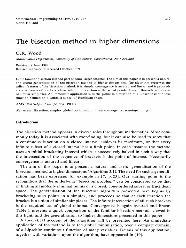 The Bisection Method in Higher Dimensions | PDF