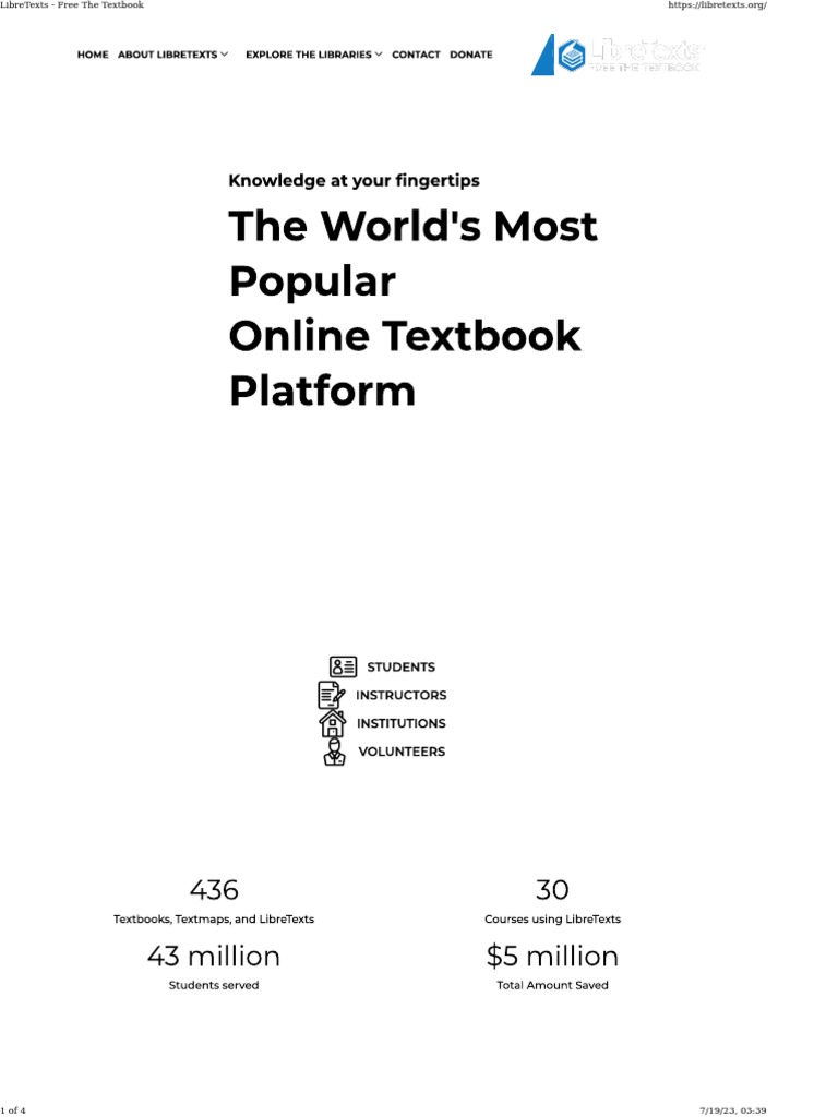 LibreTexts - Free The Textbook | PDF