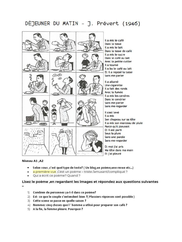 French Passé Composé Activity | PDF