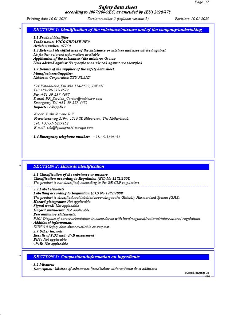 Kyoda Yushi Vigogrease Re0 | PDF
