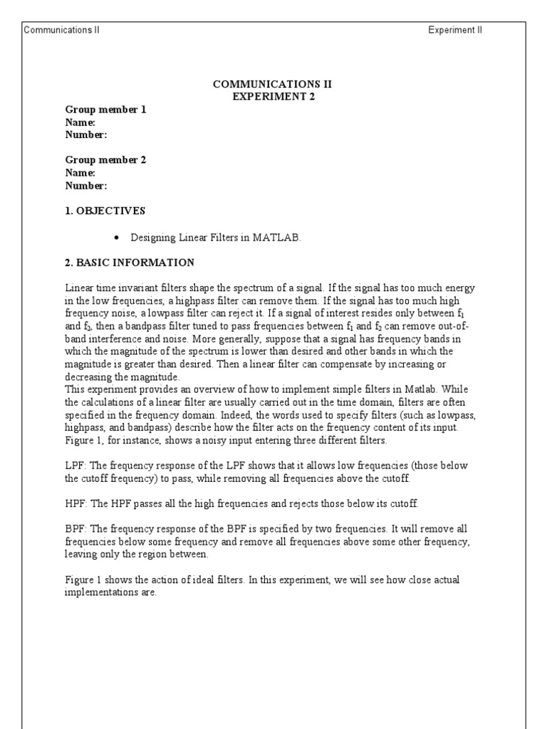 EEE 411 Lab2 | PDF | Filter (Signal Processing) | Spectral Density