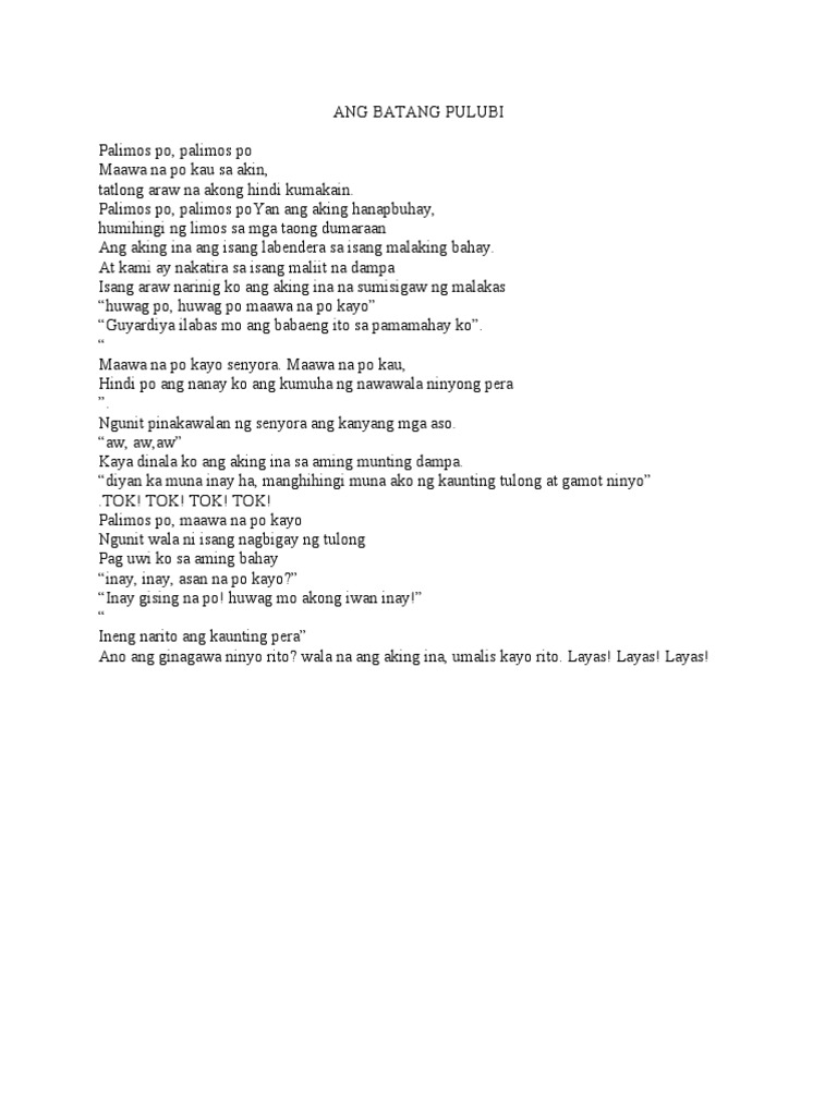 Ang Batang Pulubi | PDF