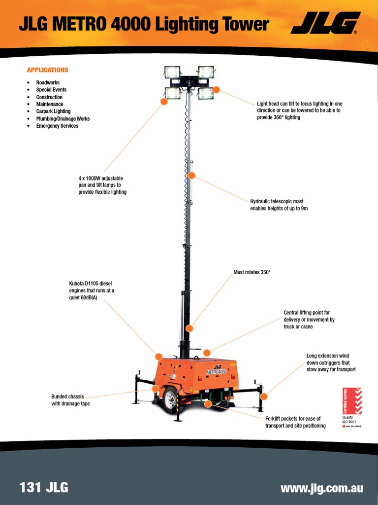 08 Metro-4000-Spec-Sheet Tower Light | PDF | Engines | Vehicles
