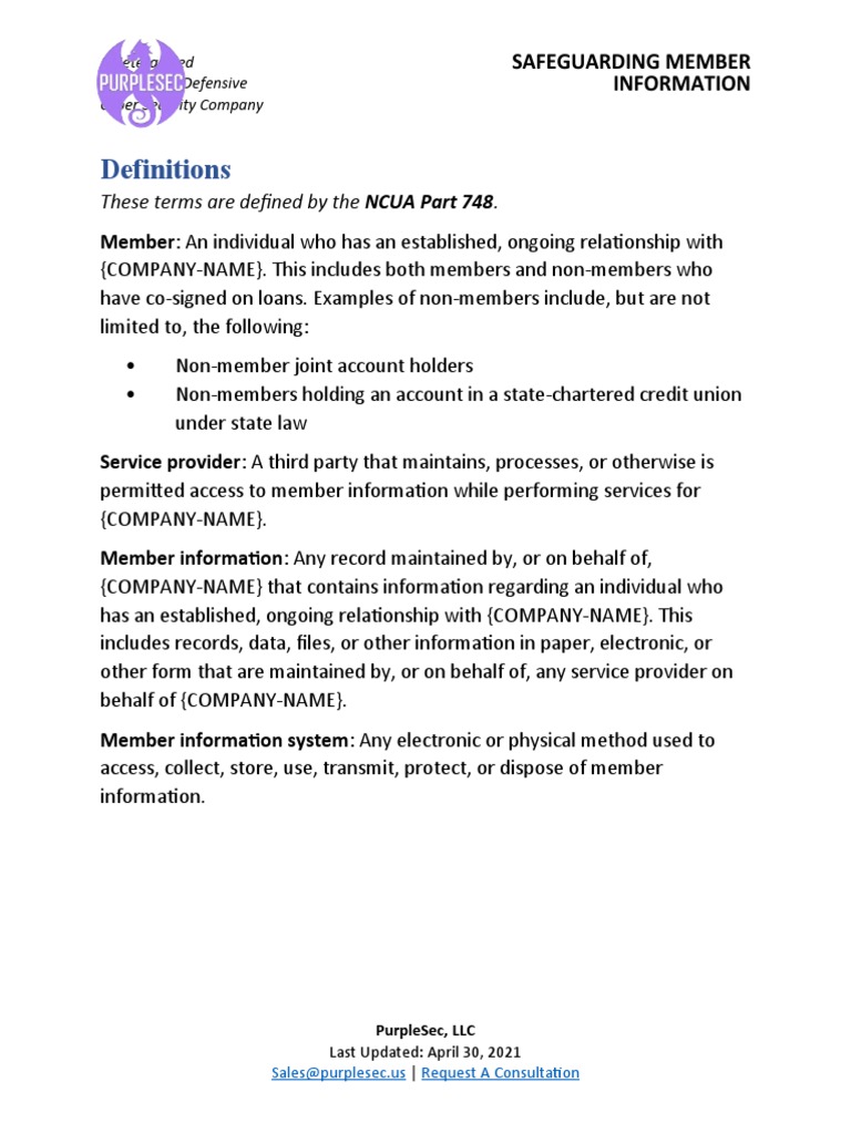 Member Information Security Policy | PDF | Information Security | Security