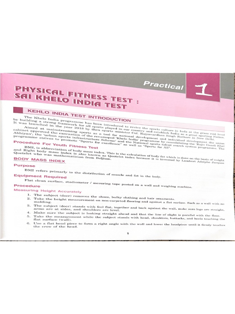 Physical Edu Practical - 1 | PDF