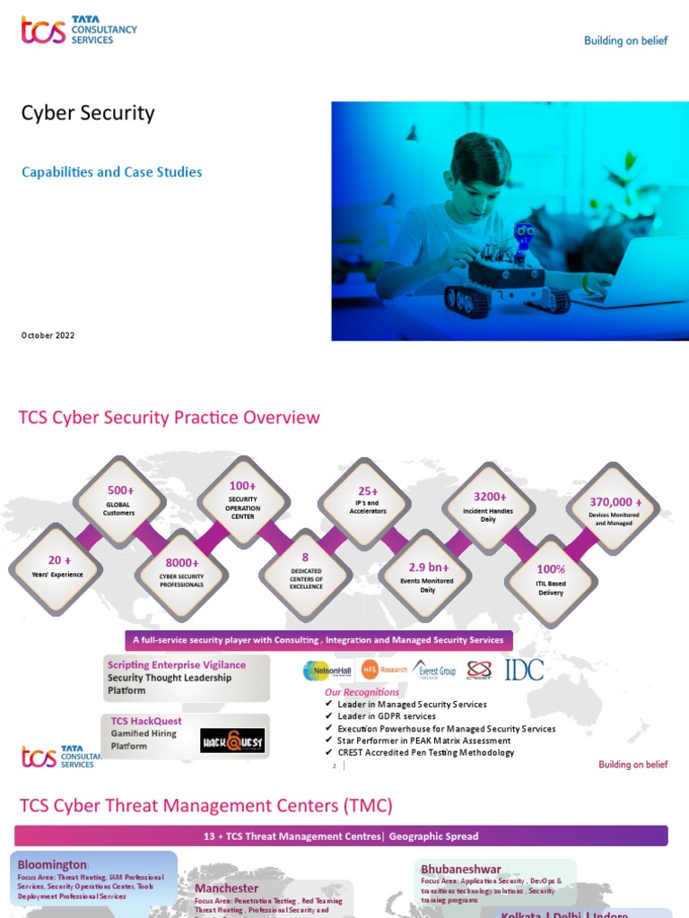 TCS Cyber Security Practice Capabilities Deck - 2022 Ver 0.1 | PDF | Security | Computer Security