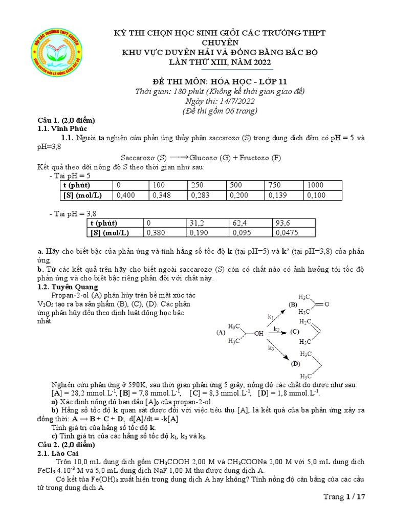 HDC Hoa Hoc 11 | PDF