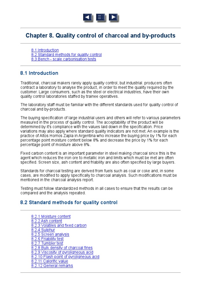 Chapter 8. Quality Control of Charcoal and By-Products | PDF | Charcoal | Thermocouple