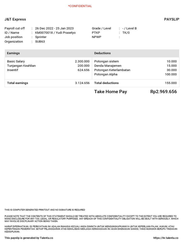 Employee Payslip Summary | PDF | Finance & Money Management