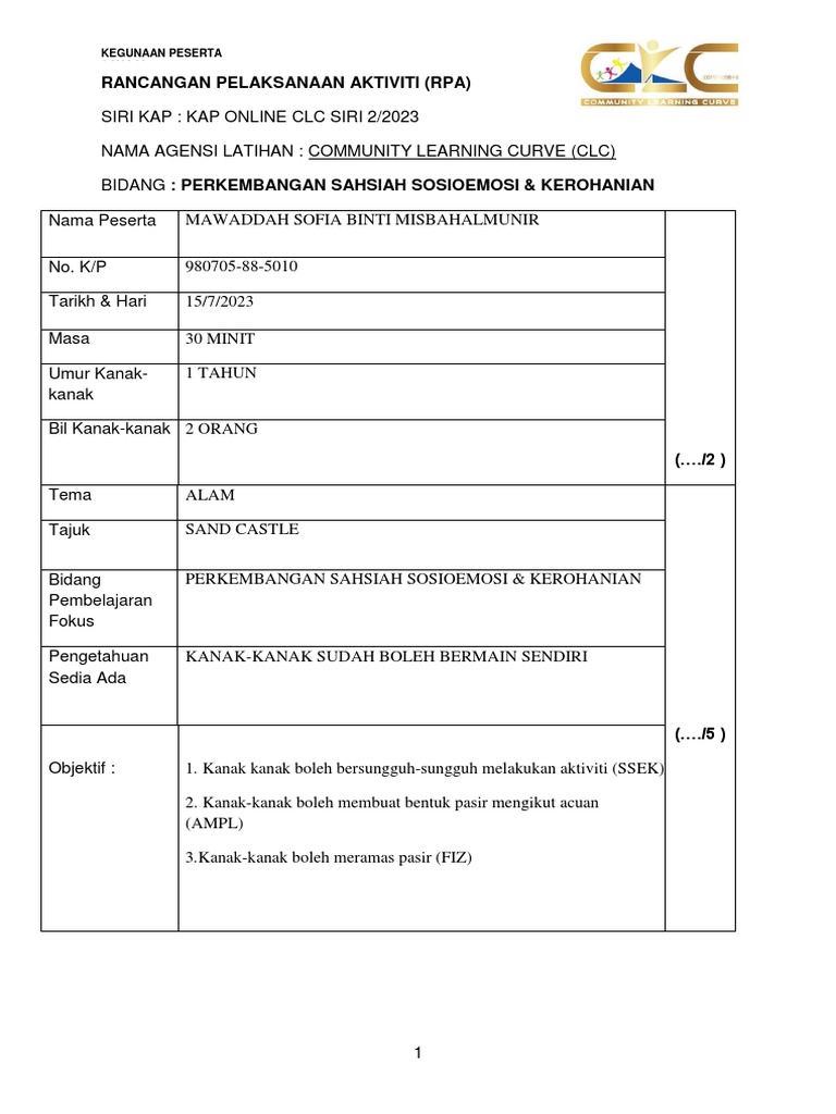 Rpa Ssek (Mawaddah) | PDF