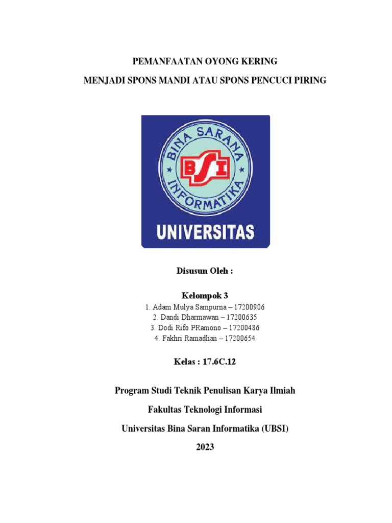 Pemanfaatan Oyong Jadi Spons Alami | PDF