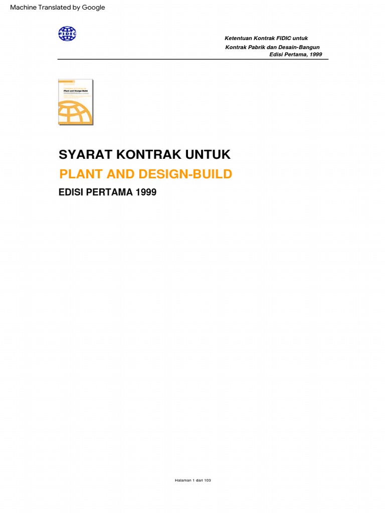 FIDIC Yellow Book | PDF