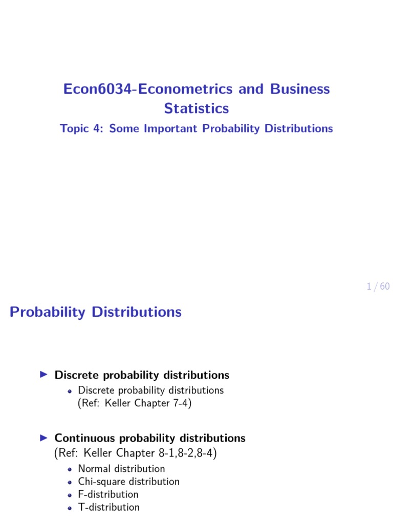Lecture Topic 4 | PDF | Probability Distribution | Normal Distribution