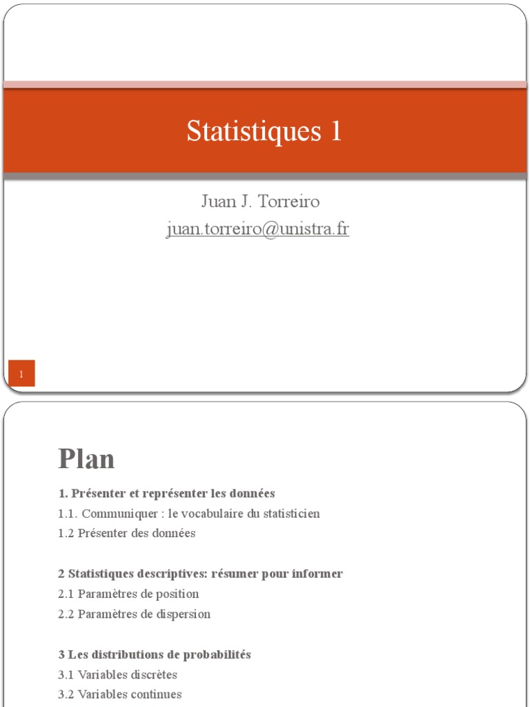 Statistiques Cours 2.2 | PDF | Écart type | Indicateur de dispersion