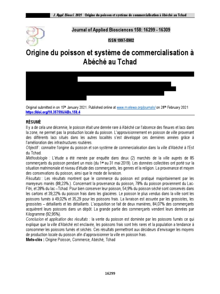 Origine et commerce du poisson à Abéché | PDF | Viande | Tchad