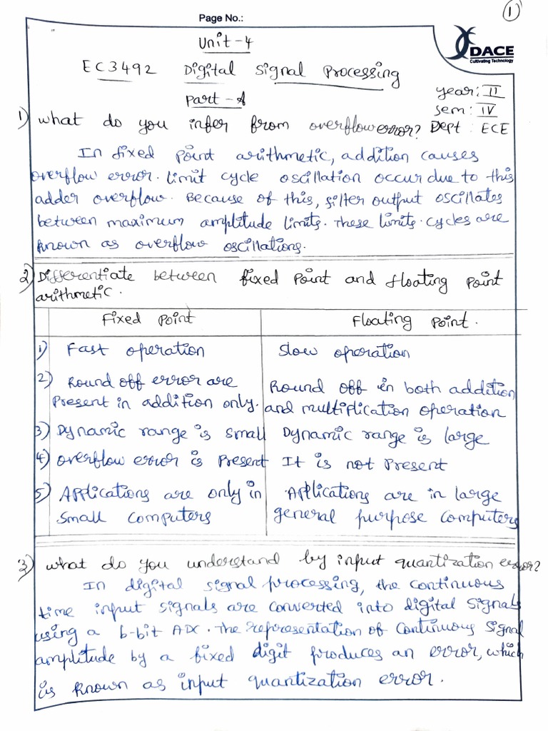 Ec3492 DSP Unit Iv Handwritten Notes | PDF Ec3492 DSP Unit Iv Handwritten Notes | PDF