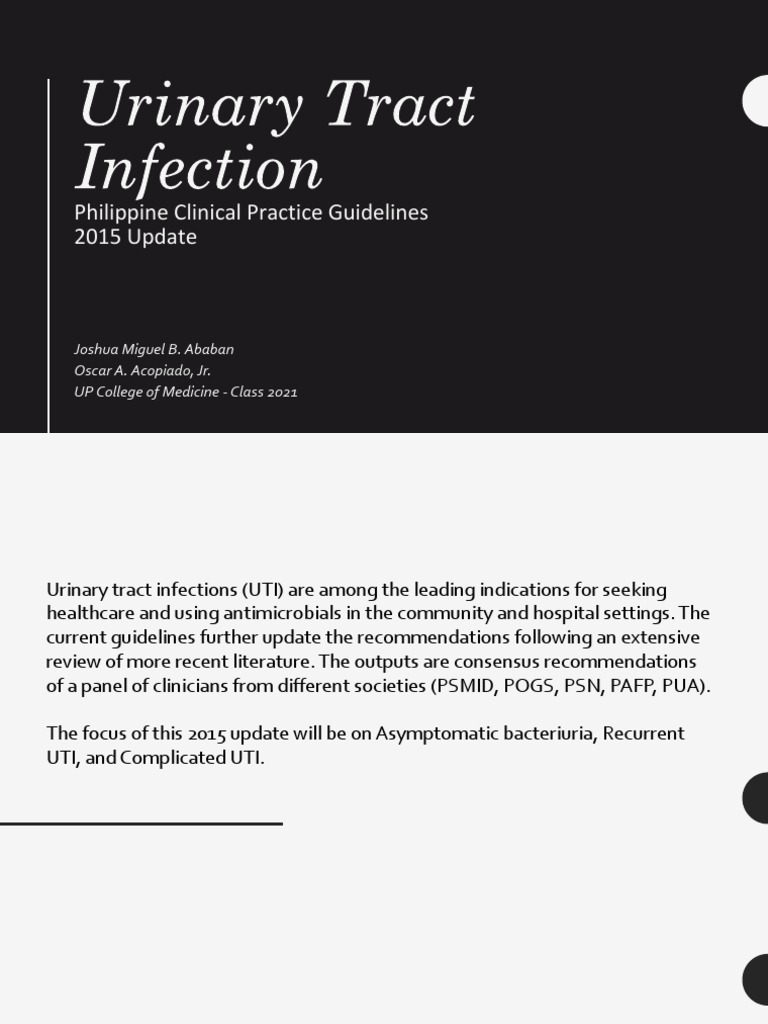 Uti CPG 2 | PDF | Urinary Tract Infection | Medical Specialties