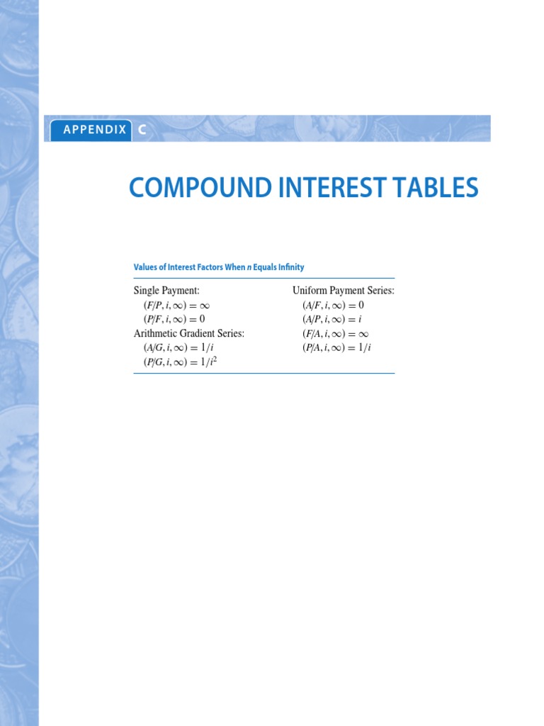 Newnan_EEA14e_Appendix C Compound Interest Tables | PDF | Compound Interest | Infinity