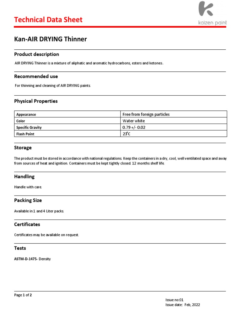 Air Drying Thinner | PDF | Water