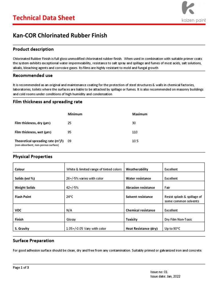 CR Finish | PDF | Chlorine | Paint
