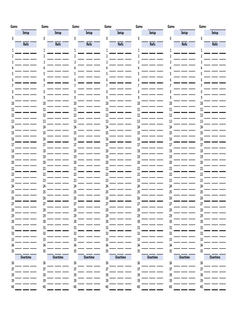 Dice Rolls Worksheet Double | PDF | Dice | Gaming