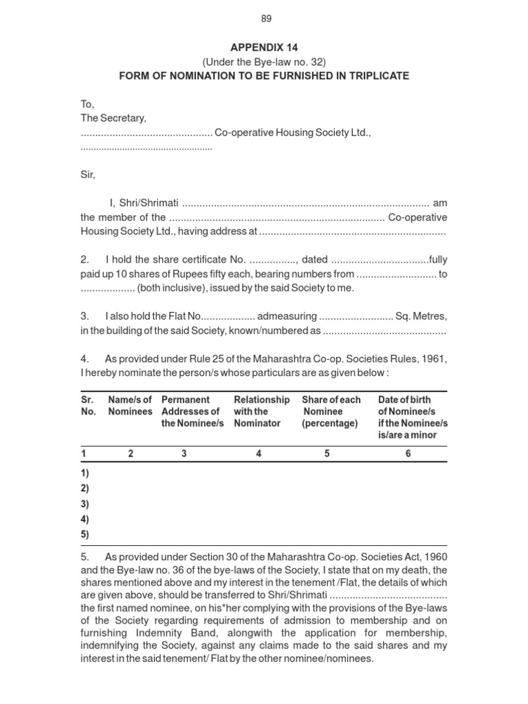 Appendix-14 Nomination Form | PDF | Justice | Crime & Violence
