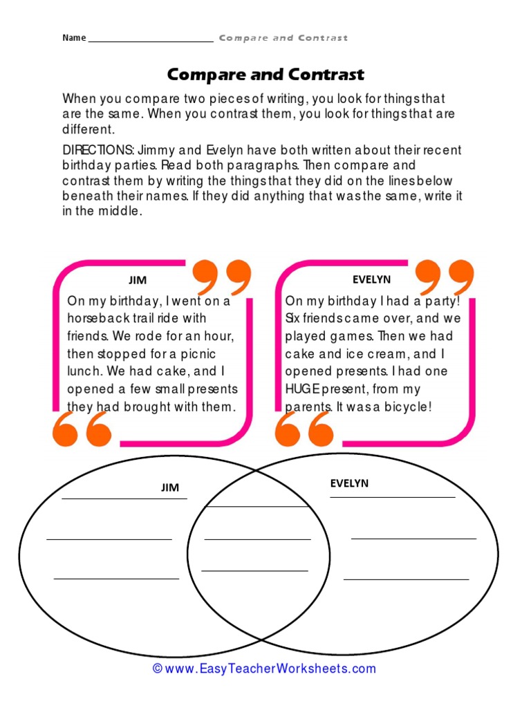 Compare and Contrast Easy | PDF