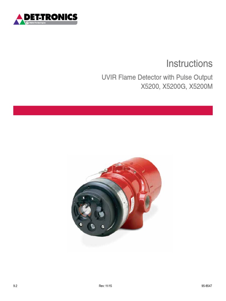 X5200 Pulse UVIR Flame Detector Instructions | PDF | Relay | Ultraviolet