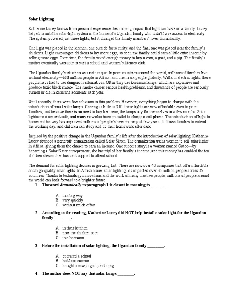 Solar Lighting | PDF