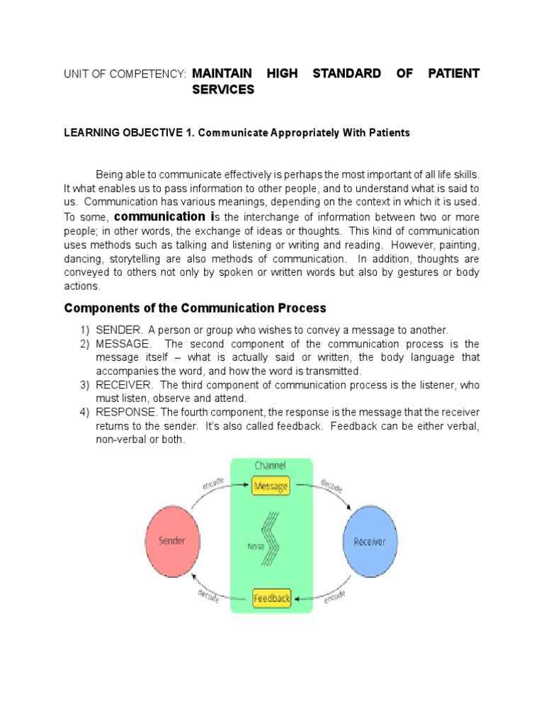 Maintain High Standard of Patient Services 1 | PDF | Communication | Nonverbal Communication