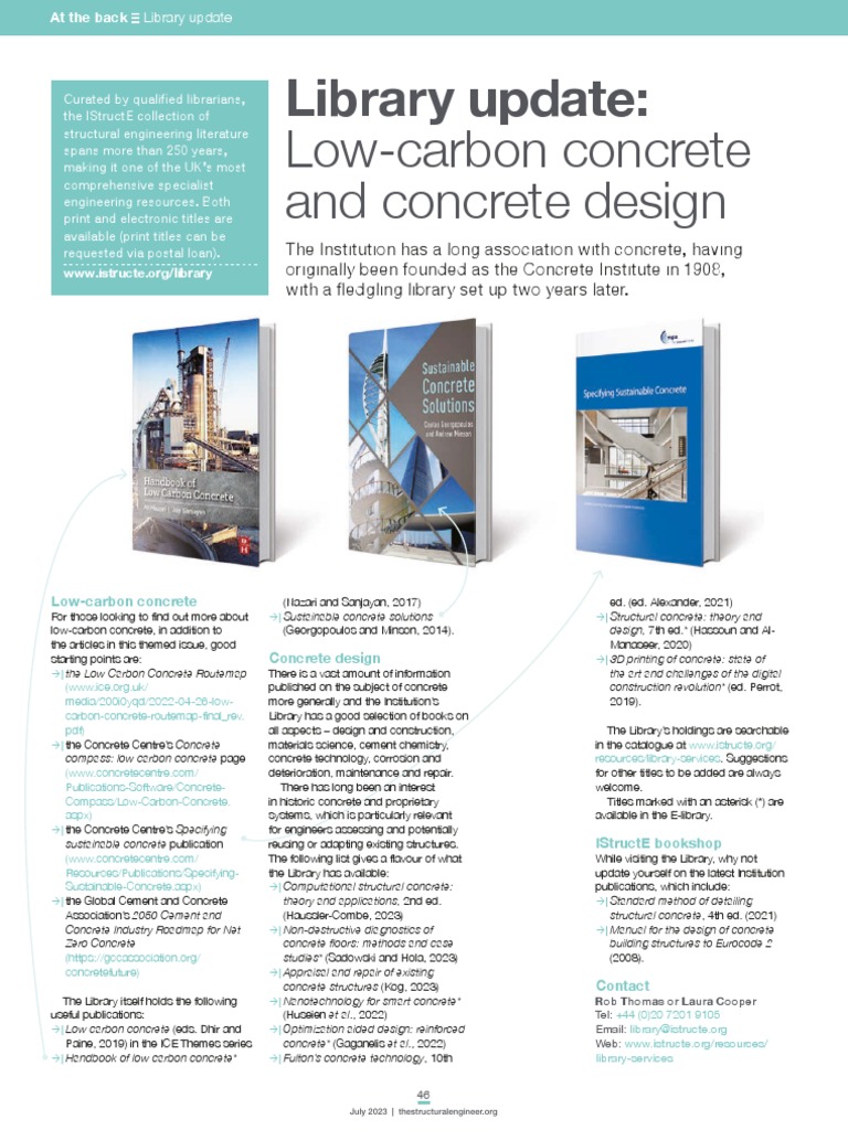 Library Update Low Carbon Concrete and Concrete Design | PDF ...