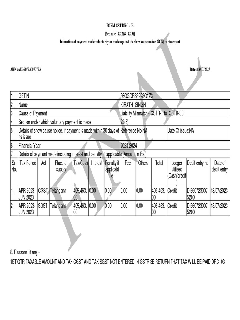 DRC 03 | PDF | Debits And Credits | Payments