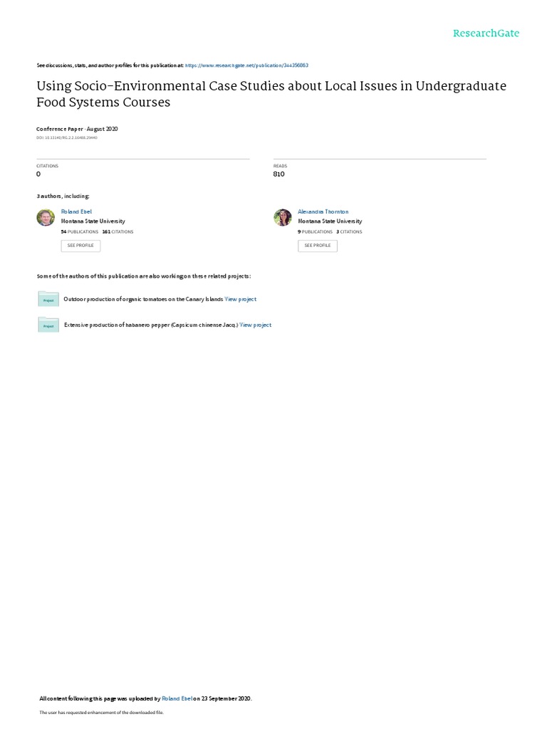 Socio-Environmental Case Studies in Food Systems | PDF | Sustainability ...