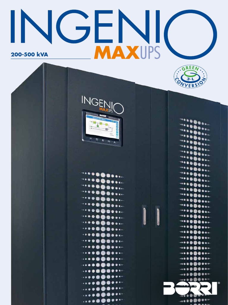 Borri Ingenio Max 200 500kva Ups Datasheet | PDF | Data Center ...