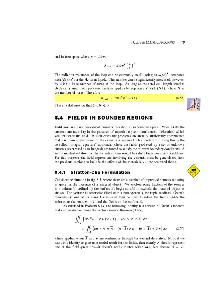 Chap8 Stratton Chu Derivations Huygen Principle Far Field Expressions Pdf Greens Function