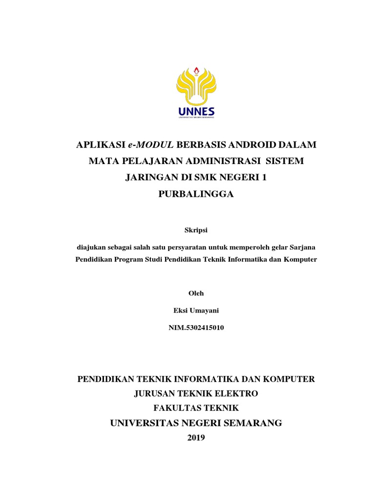 APLIKASI e-MODUL BERBASIS ANDROID DALAM MATA PELAJARAN ADMINISTRASI SISTEM JARINGAN | PDF ...