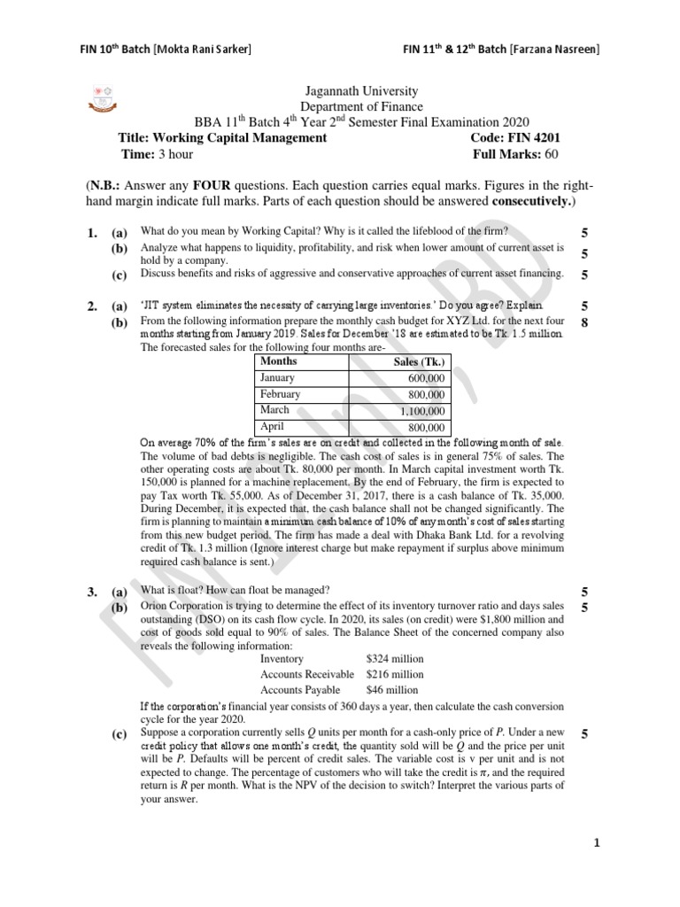 4201 (Previous Year Questions) | PDF | Credit Card | Inventory