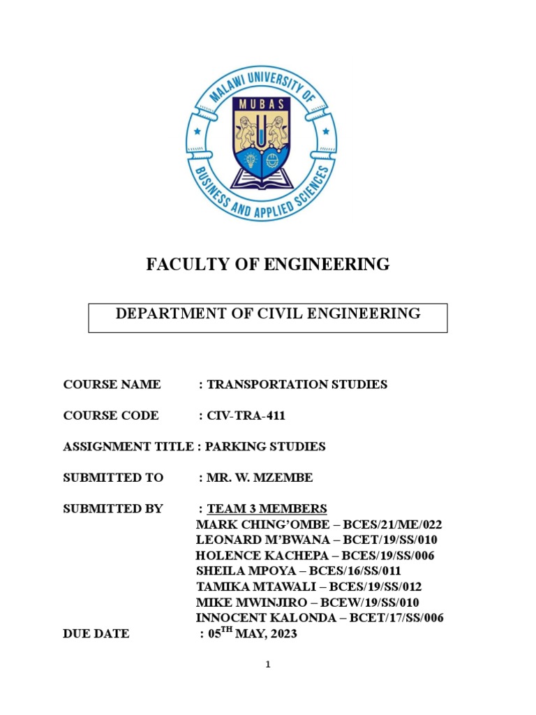 Parking Study Report | PDF | Parking | Transport