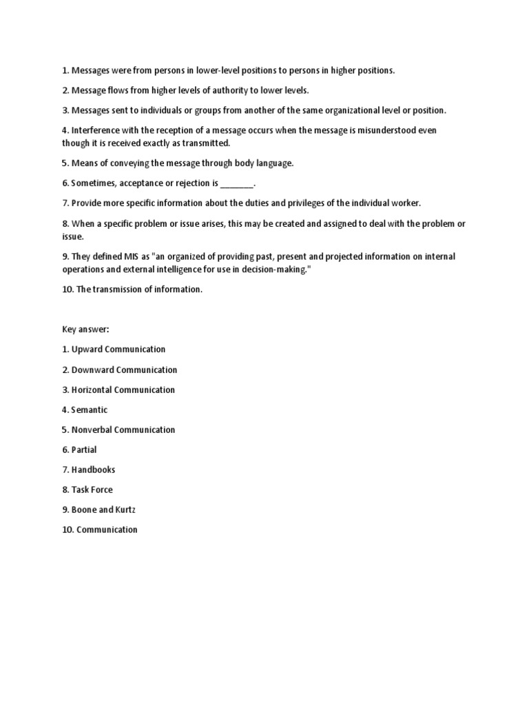 Chapter 6 Communication Quiz | PDF